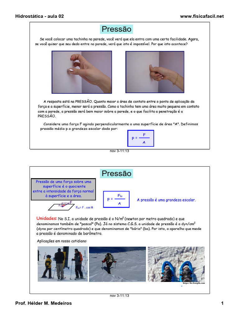 Aula02 Pressao | PDF