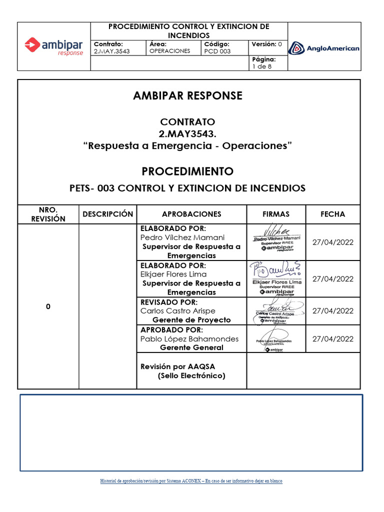 Procedimiento de Control de Incendios | PDF | Incendios