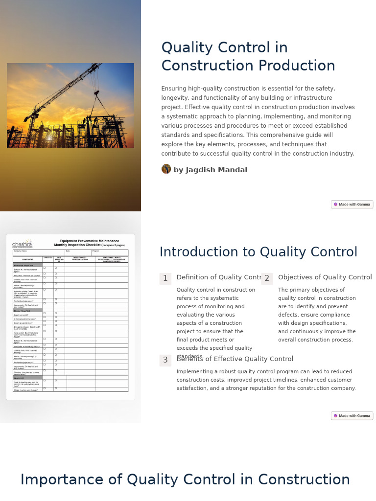 Quality Control in Construction Production | PDF | Audit ...