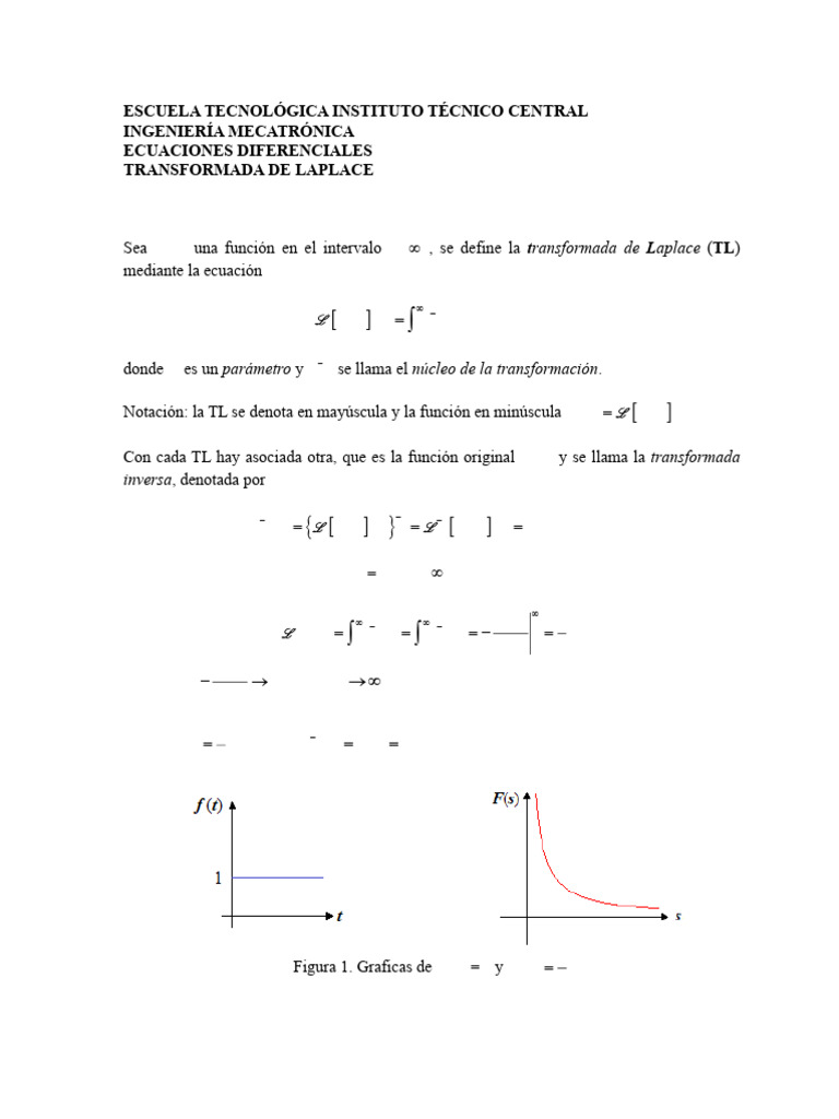 T2 Transformada de Laplace | PDF | Función (Matemáticas) | Ecuaciones