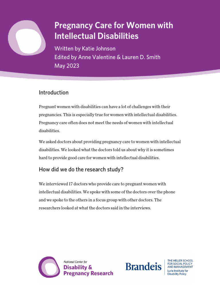 Pregnancy Care For Women W Intellectual Disabilities | PDF | Pregnancy ...