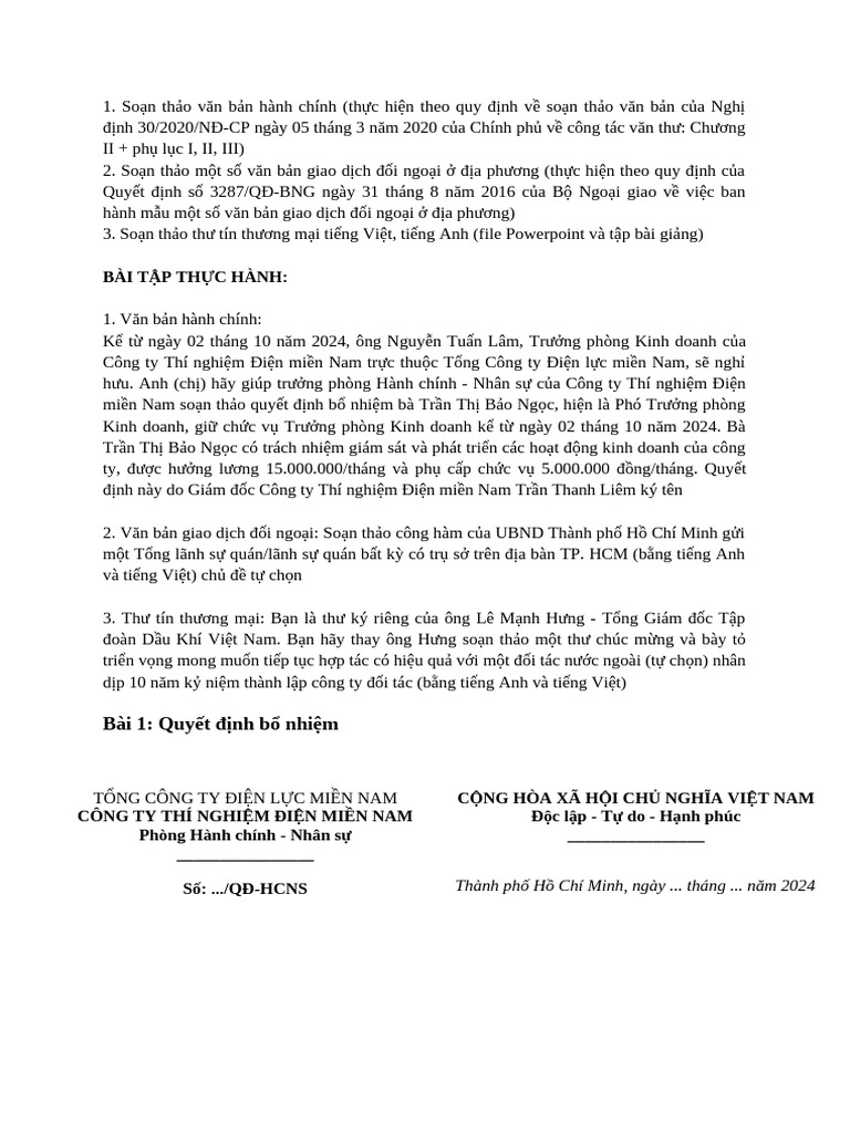 Nguyễn Duy Phương - BT NVTKVP | PDF