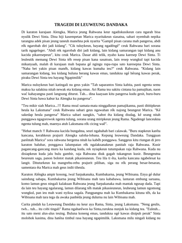 Tragedi Di Leuweung Dandaka | PDF