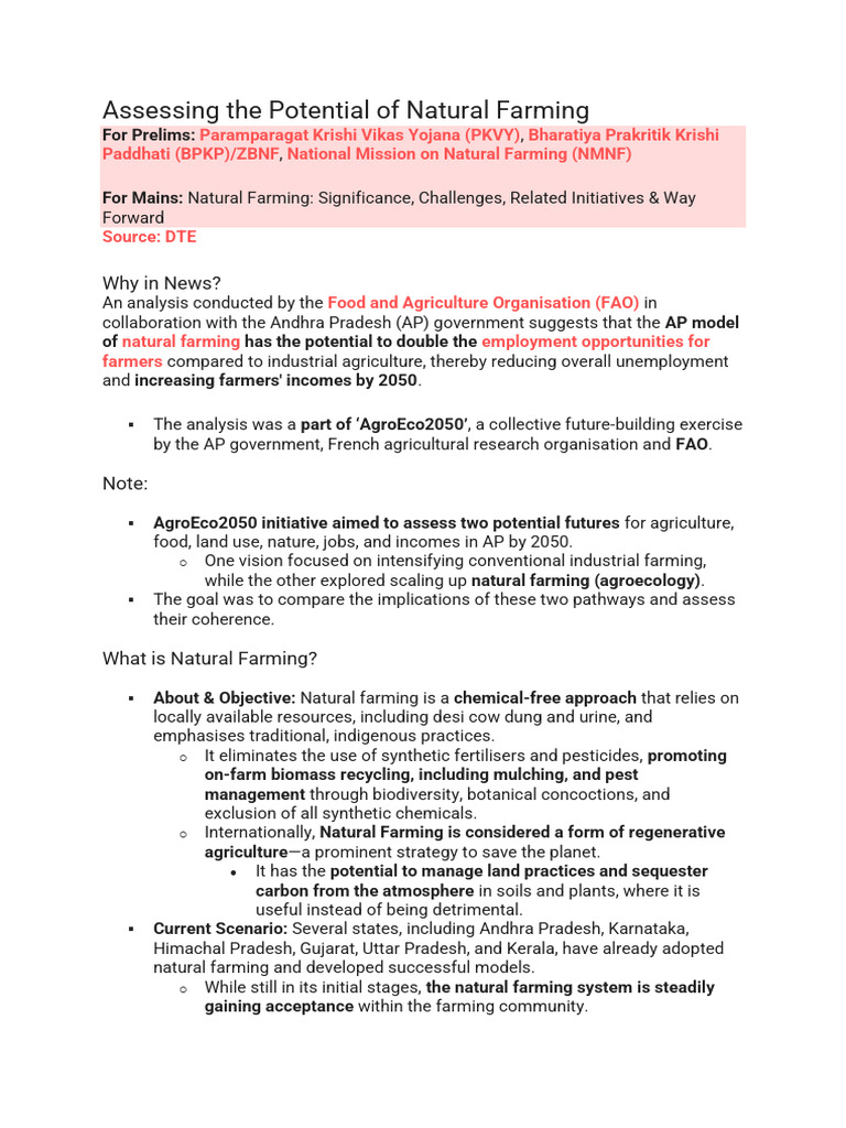 Assessing The Potential of Natural Farming | PDF | Agriculture ...