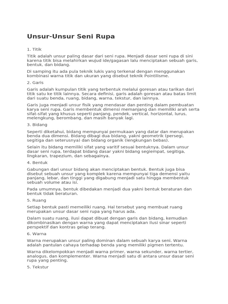 Dasar-Dasar Seni Rupa | PDF | Seni