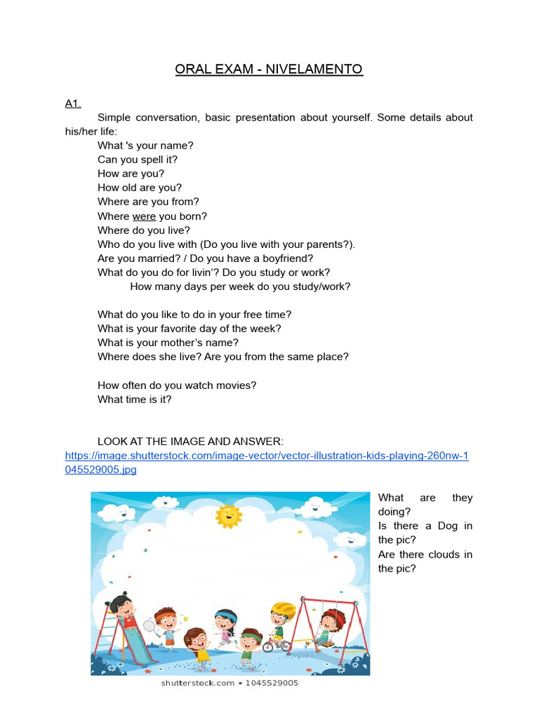 Oral Exam Preparation Guide A1-B2 | PDF
