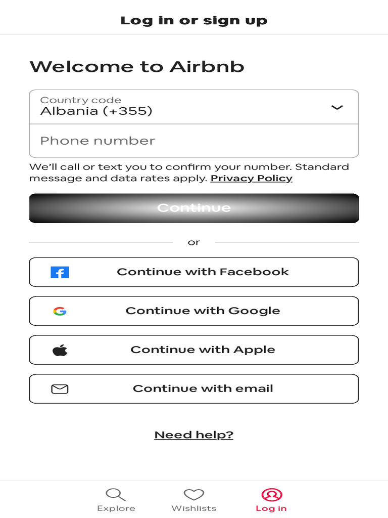 Log in Sign Up - Airbnb | PDF