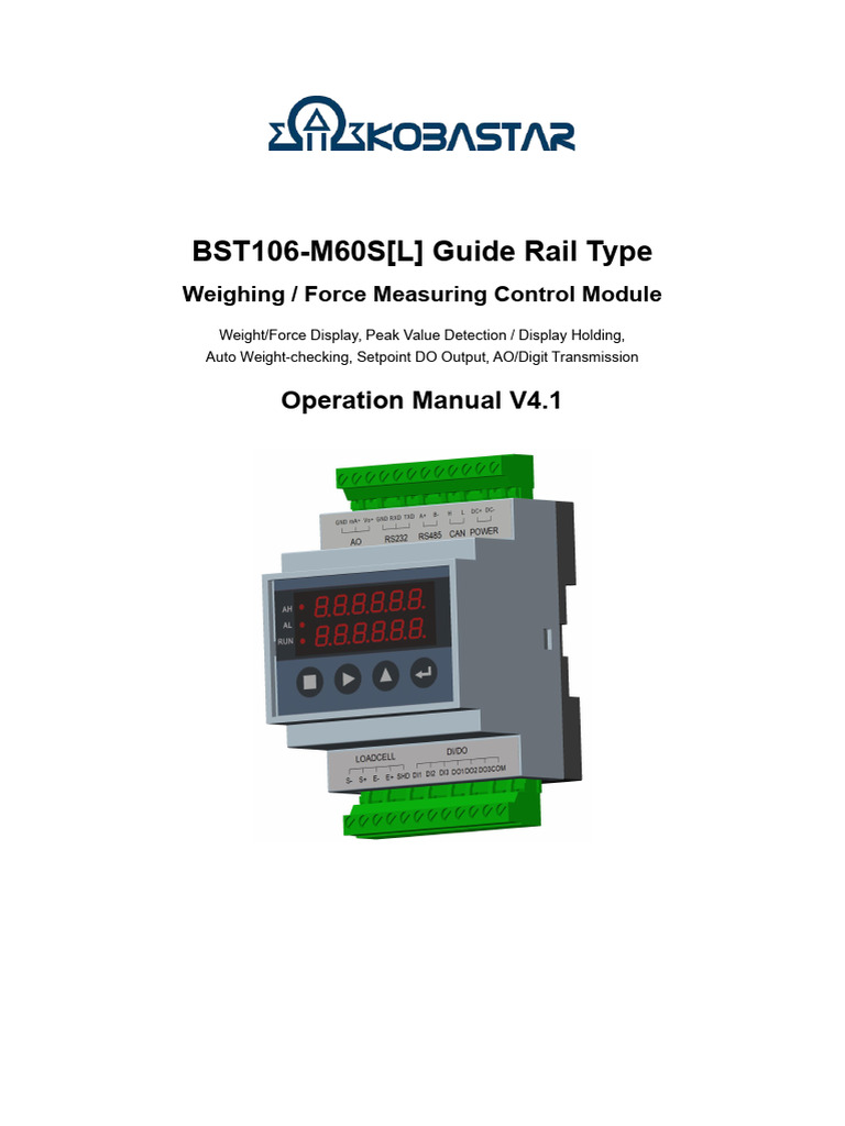 BST106-M60S (L) Guide Rail Type Weighing (Force Measuring) Control ...
