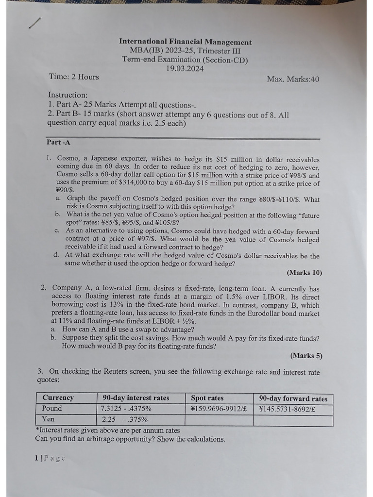 IFM - Term End | PDF
