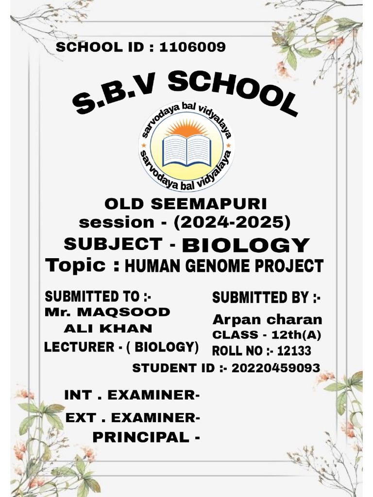 Biology Project 12th (A) | PDF