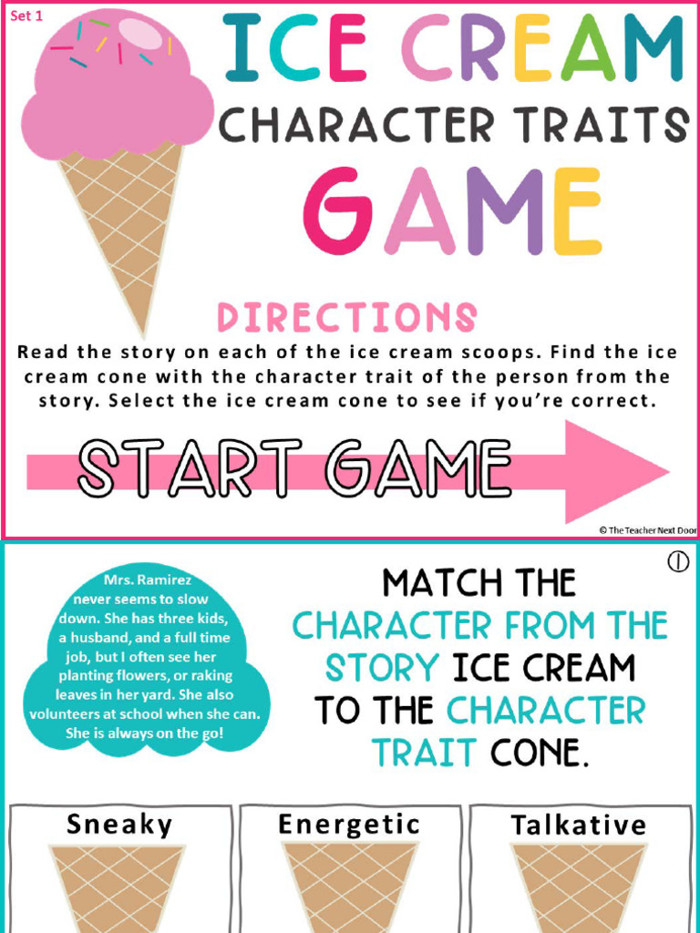 Micaiah Jones - Digital Character Traits Ice Cream Game Set 1 | PDF