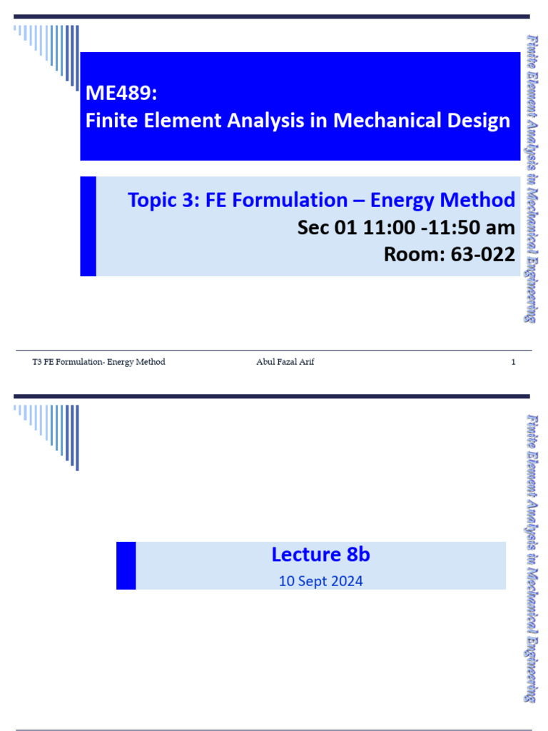 Energy Method in Finite Element Analysis | PDF | Stress (Mechanics ...