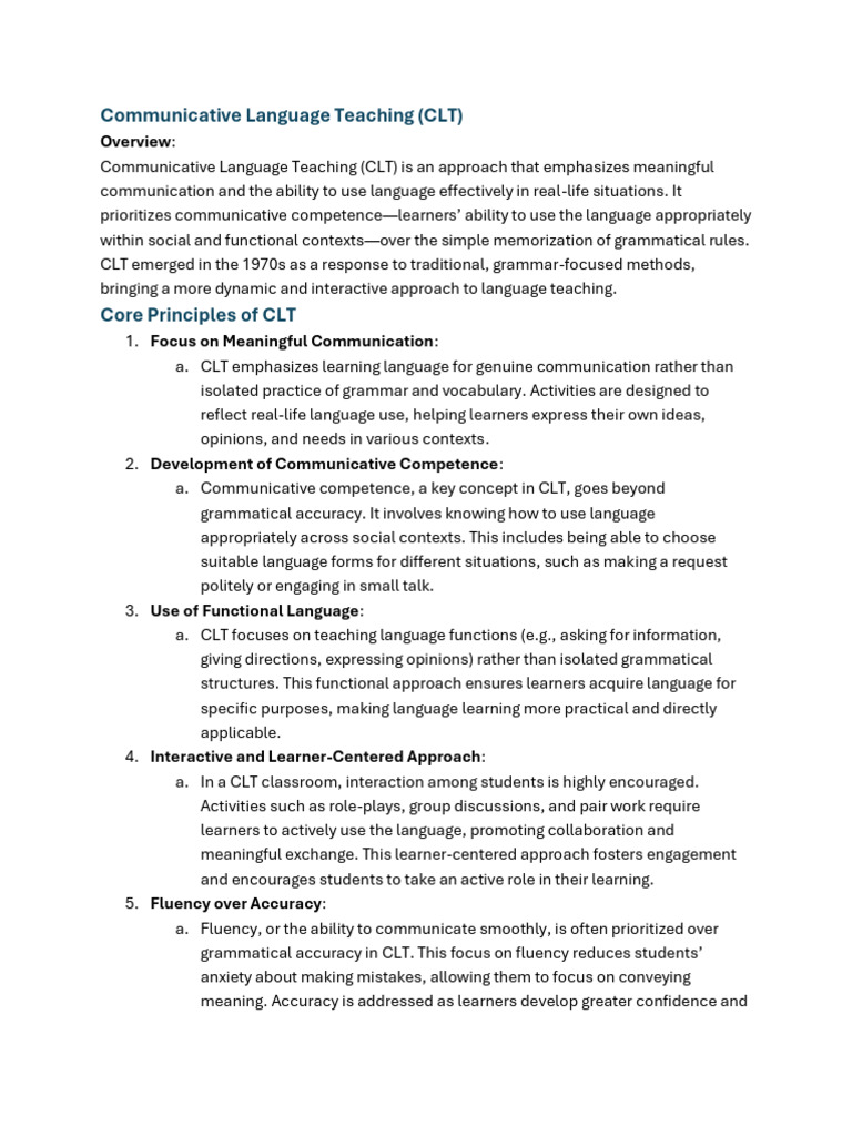 CLT BASIC | PDF | Human Communication | Learning