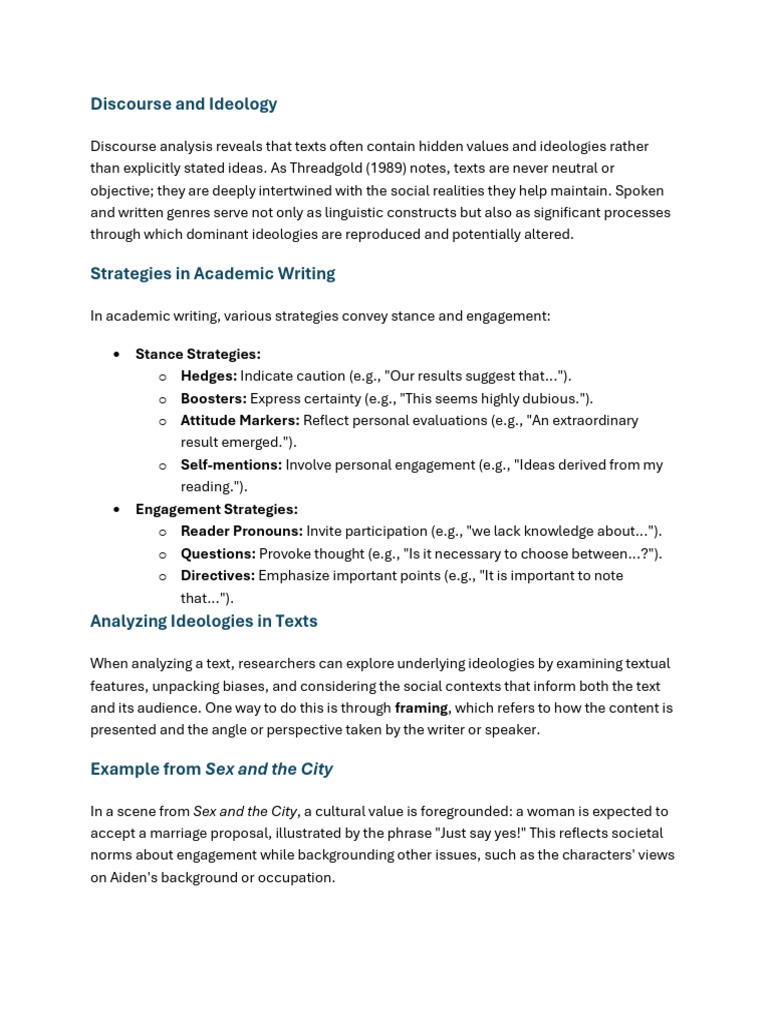 CH 2 Discourse and Ideology | PDF | Gender | Gender Studies