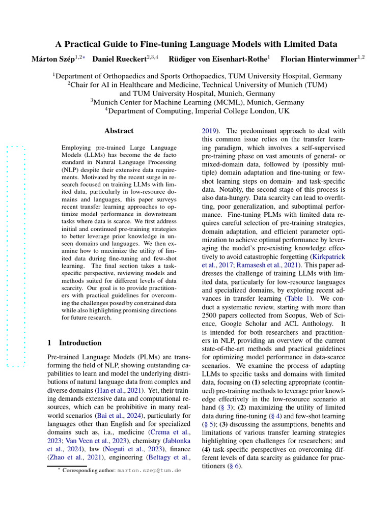 A Practical Guide To Fine-Tuning Language Models With Limited Data | PDF | Machine Learning ...