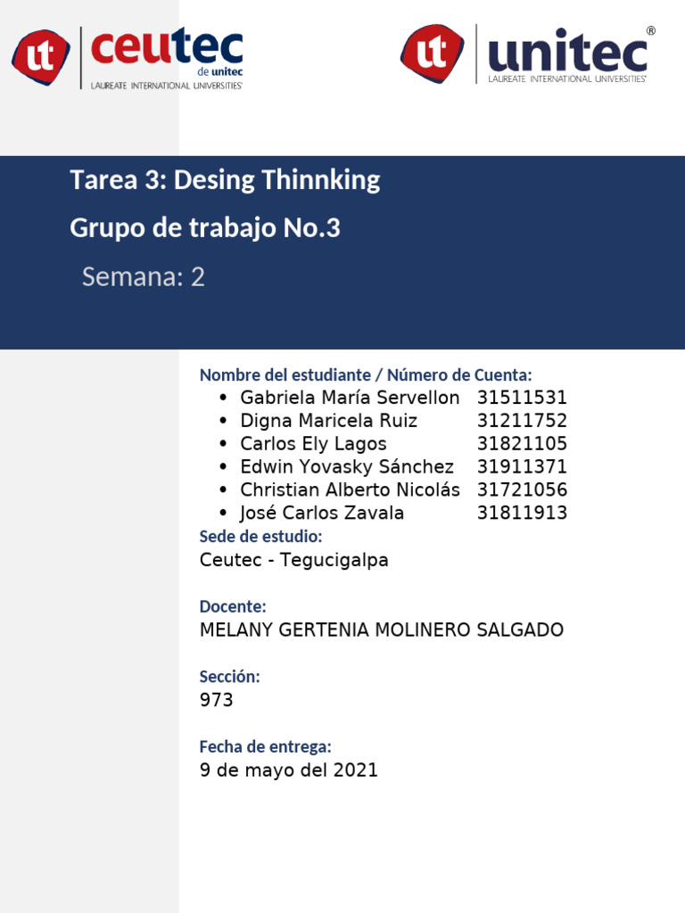 Tarea3 DesingThinking Grupo3 | PDF