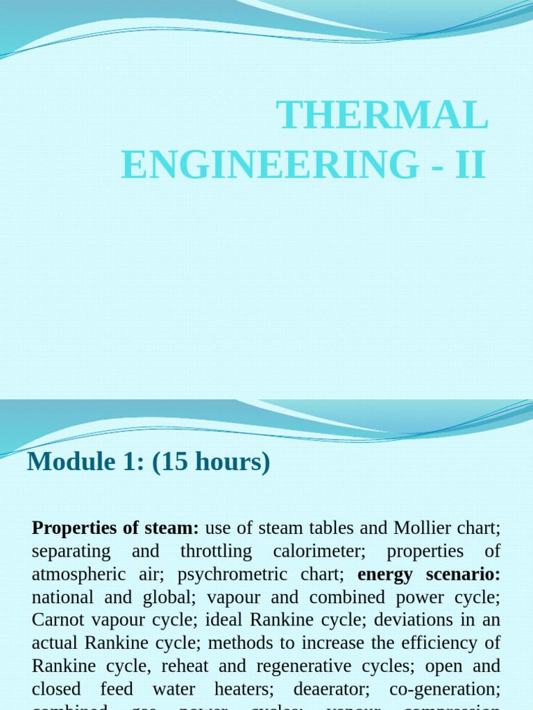 Thermal Engineering & Power Cycles | PDF | Steam | Engines