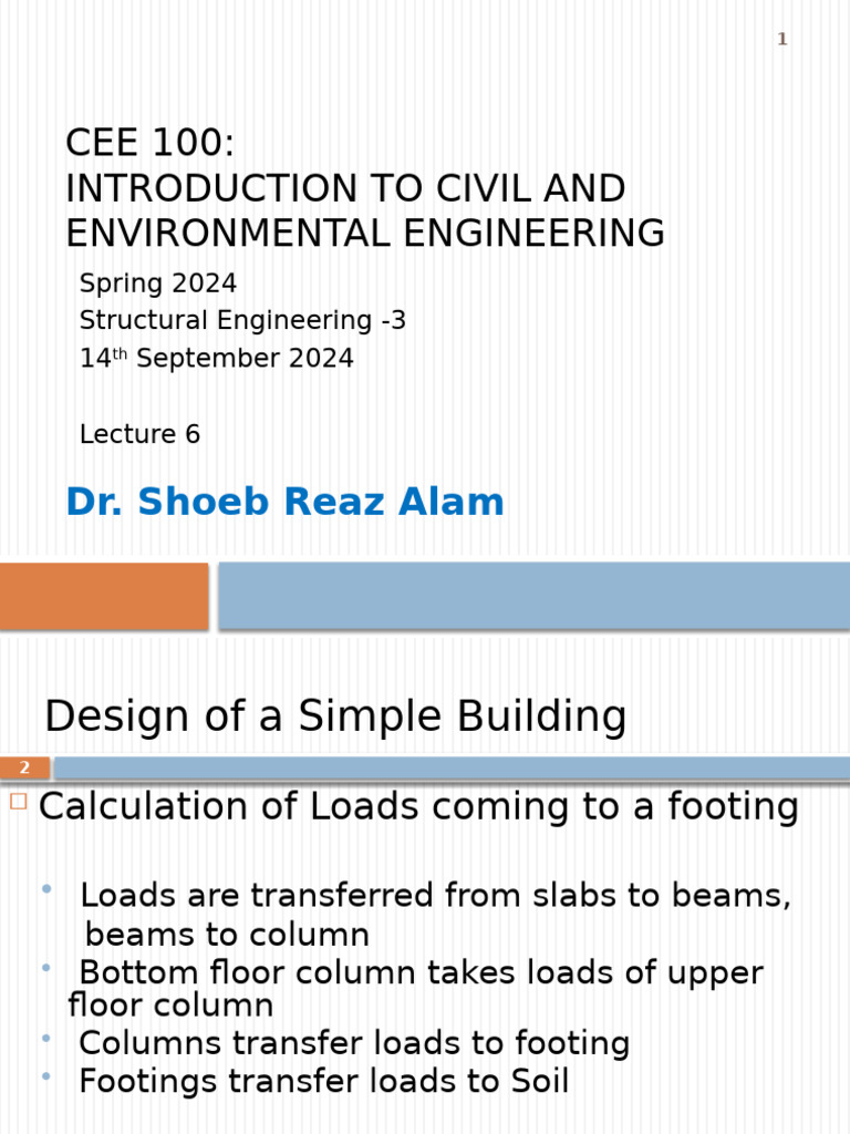 CE100 Lec-6 - Struc-3 | PDF | Column | Building Technology