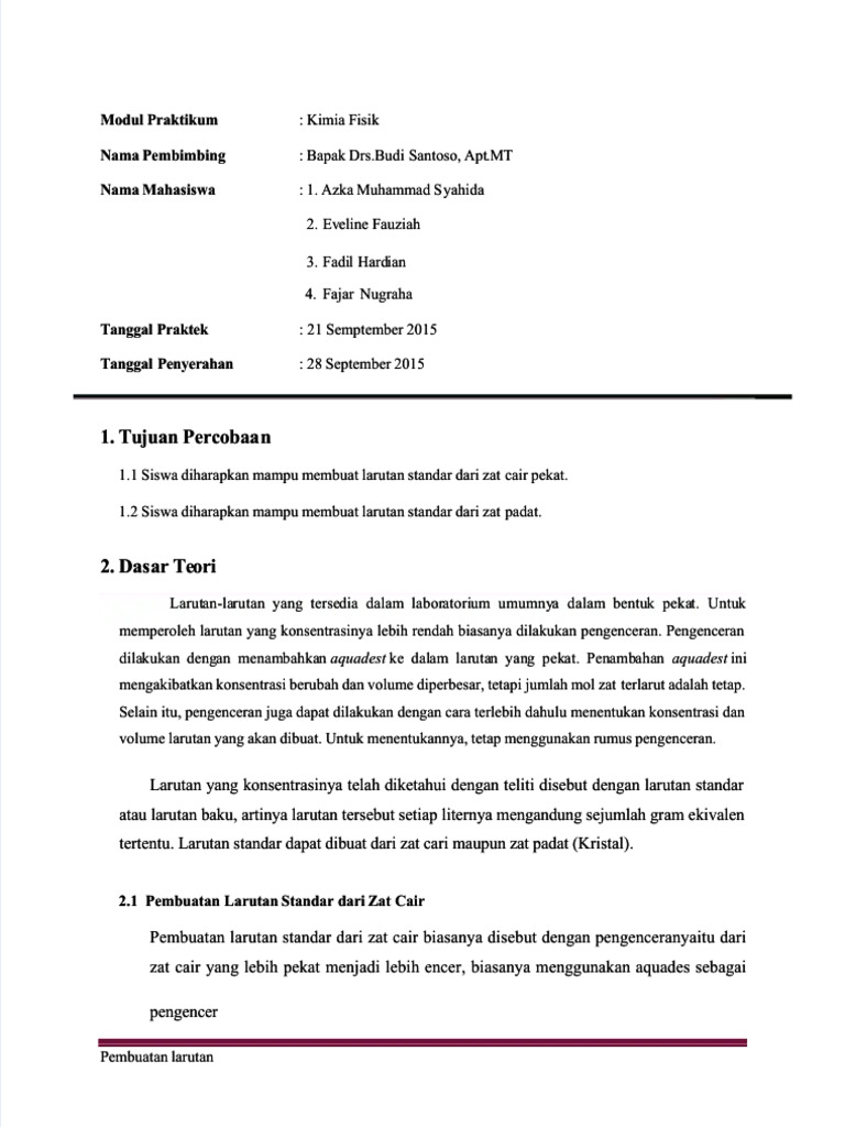 Tu 1. Tujuan Percobaa Juan Percobaan N: Aquadest Aquadest Aquadest ...