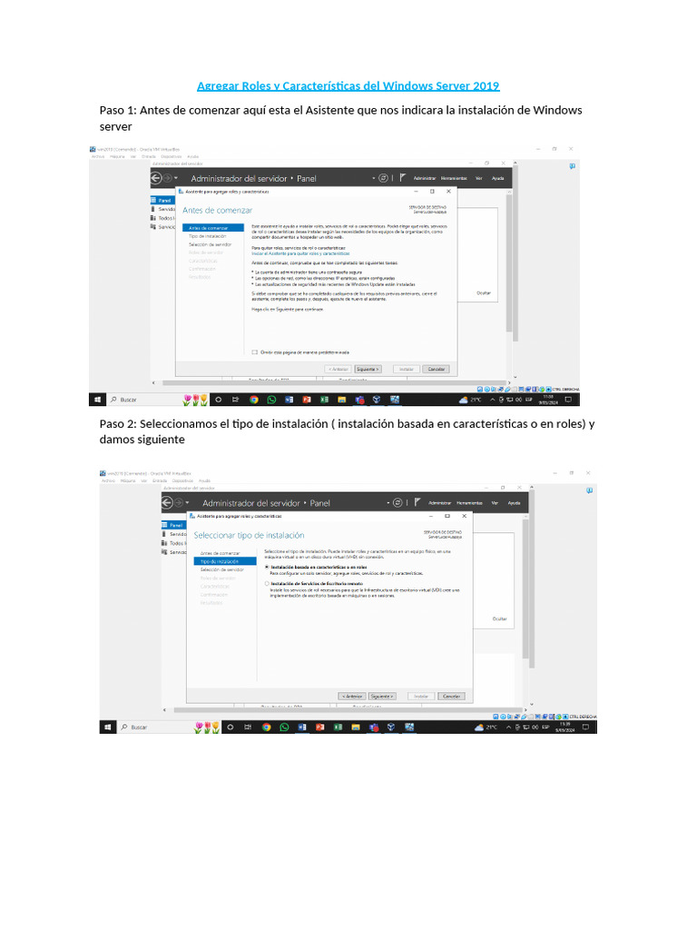 Agregar Roles y Características Del Windows Server 2019 | PDF ...