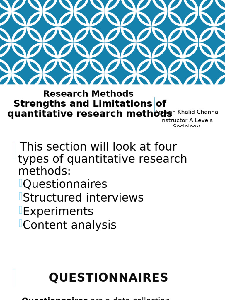 Strengths and Limitations of Quantitative Research Methods | PDF | Experiment | Qualitative Research