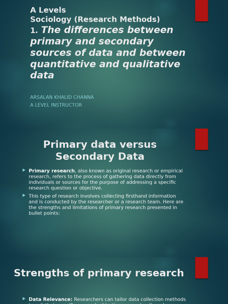 Primary vs. Secondary Research Methods | PDF | Quantitative Research ...