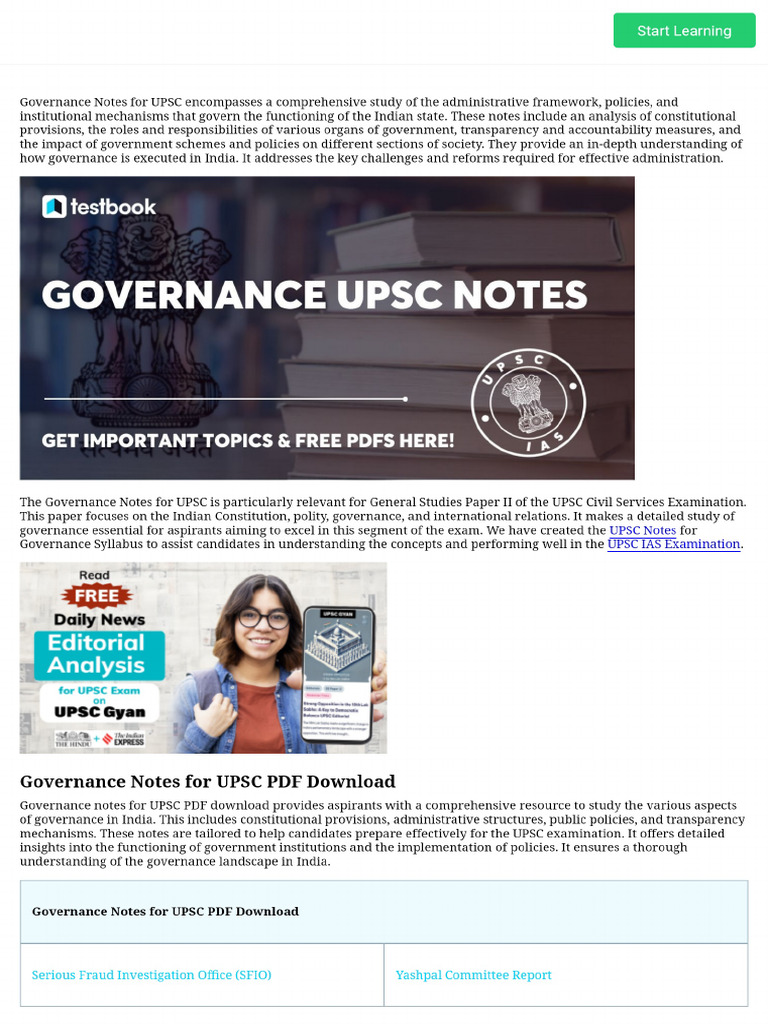 Indian Polity and Governance Notes - Best Governance Notes For UPSC ...