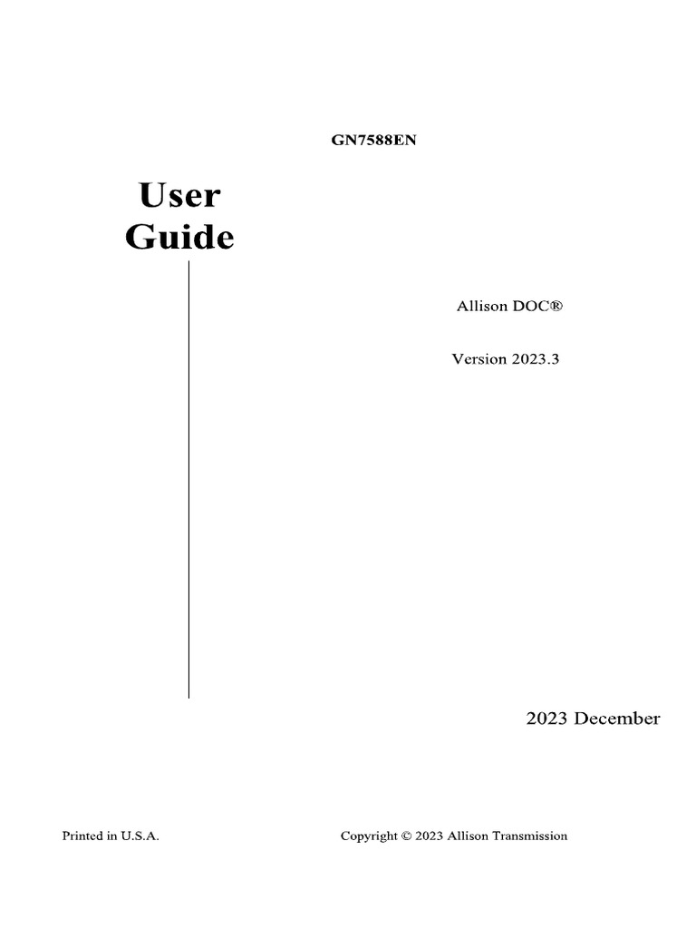 Allison Doc - User Guide | PDF