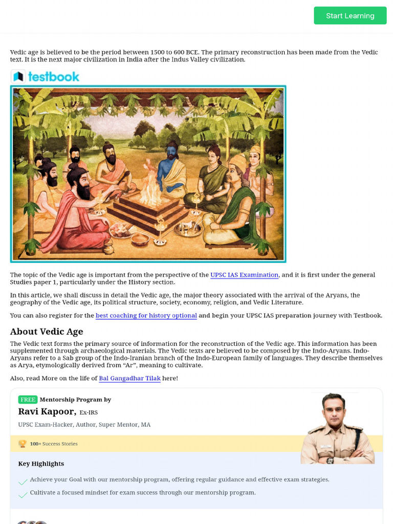 About Vedic Period - Origin, Literature, Administration & More | PDF