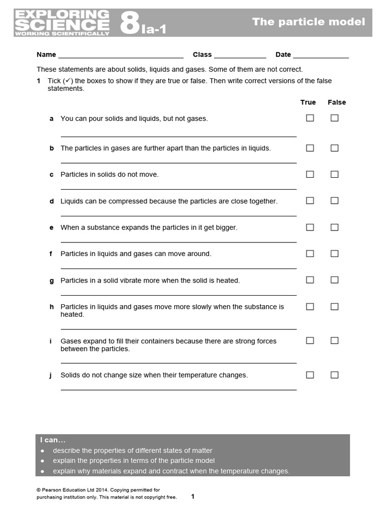 8I Fluids ALL Worksheets | PDF | Atoms | Molecules