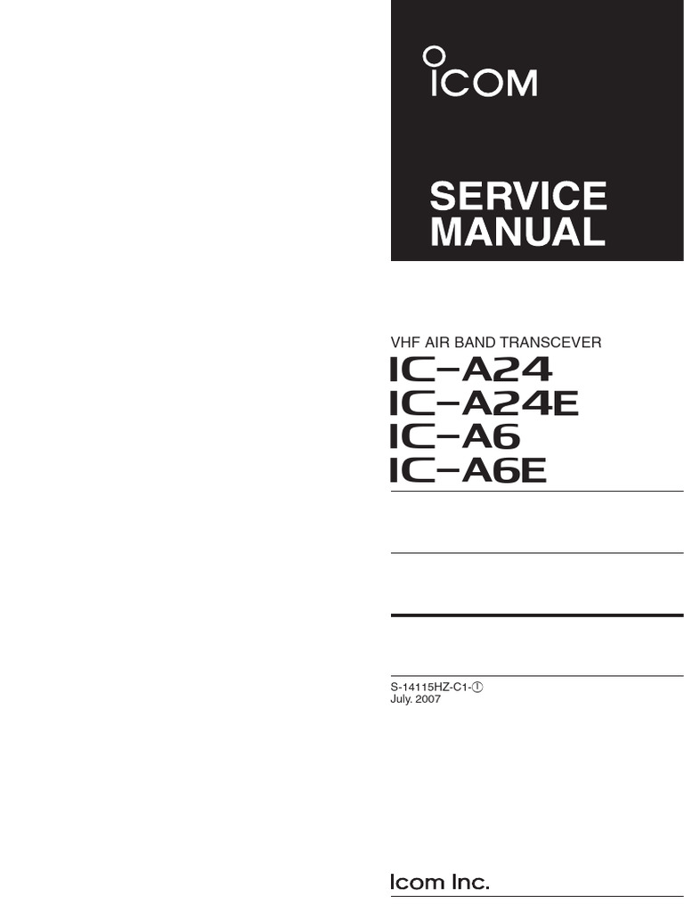 Icom Ic-A24, A24e, A6, A6e Service Manual | PDF | Detector (Radio ...