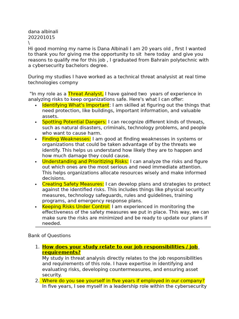 Dana Albinali | PDF | Computer Security | Security
