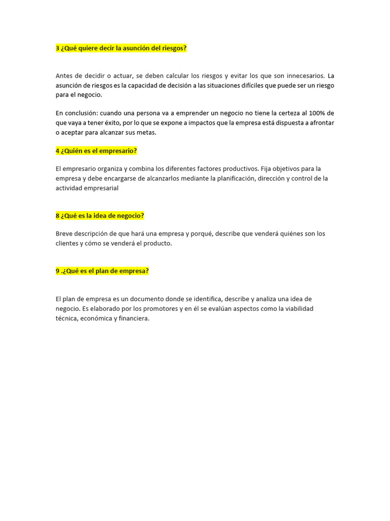 Preguntas Cortas Resueltas T1 | PDF | Finanzas y dinero