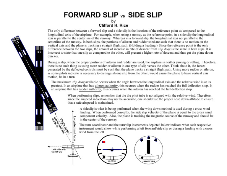 Forward Slip Vsa Side Slip 2 | PDF | Flight Control Surfaces | Aircraft