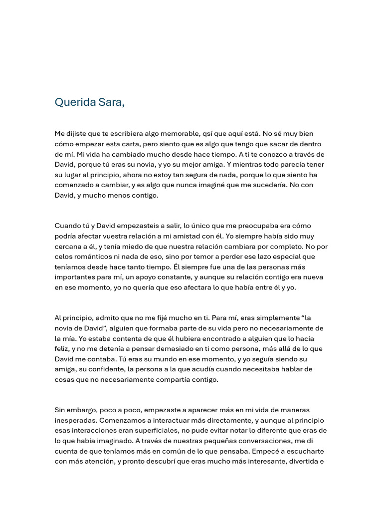 Querida Sara | PDF