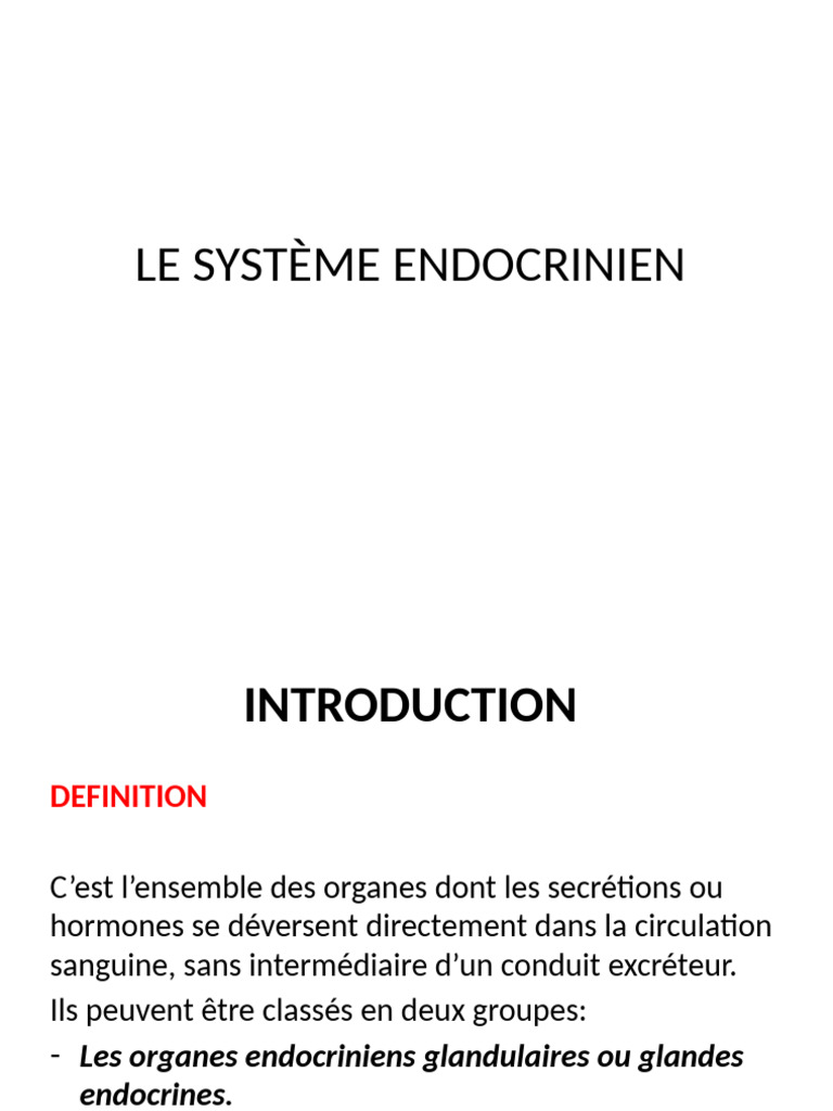 Système Endocrinien | PDF | Hypophyse | Thyroïde