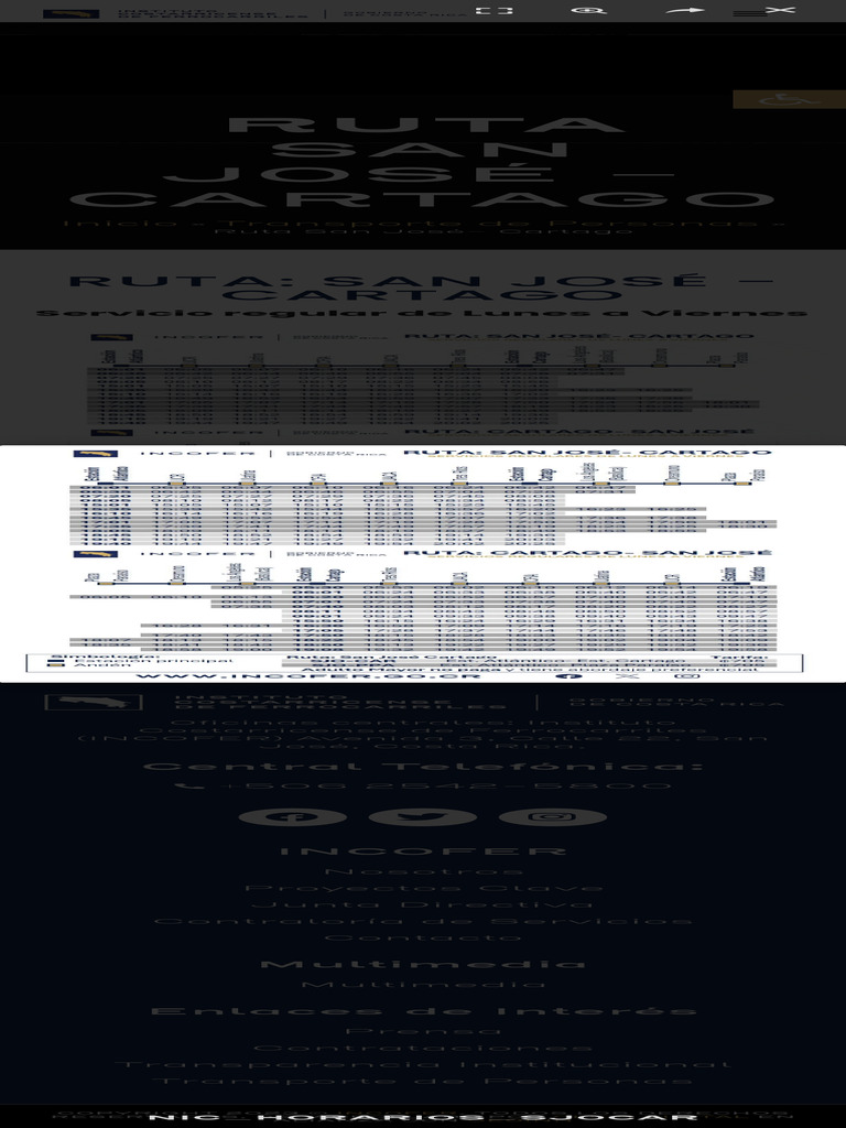 Ruta San José - Cartago - INCOFER | PDF