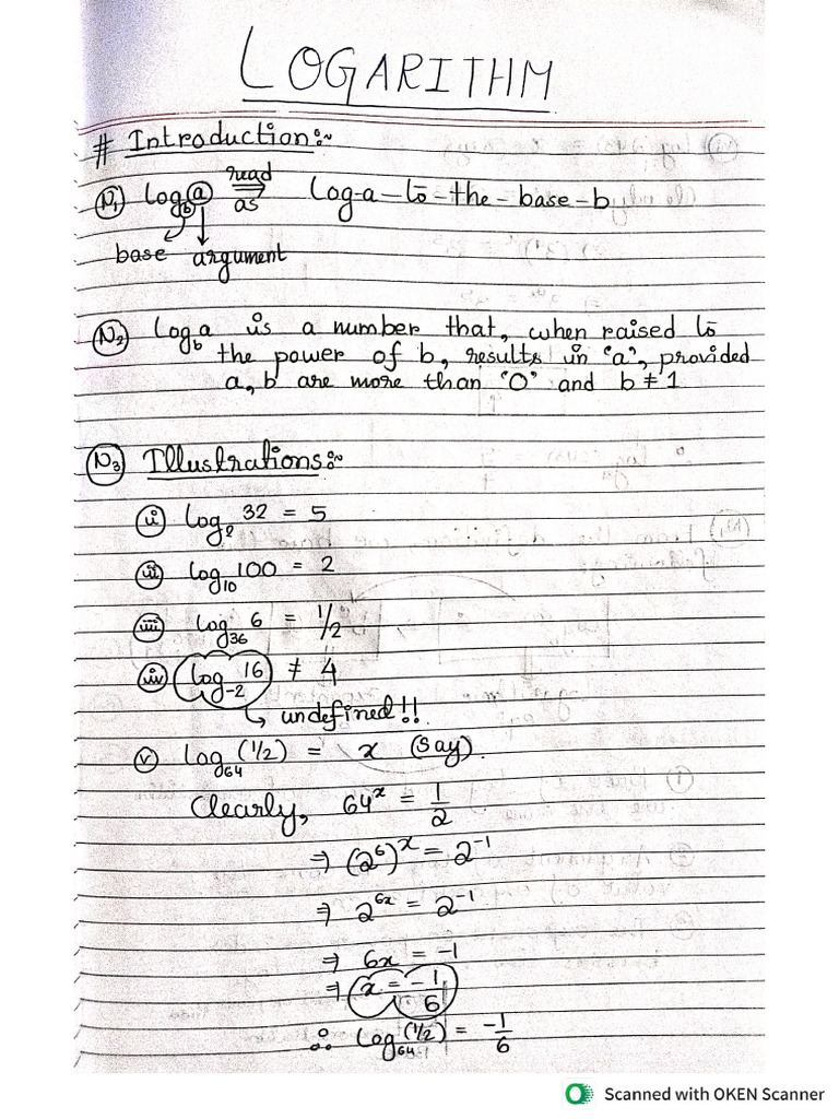XI - LOGARITHM(COMPLETE) | PDF