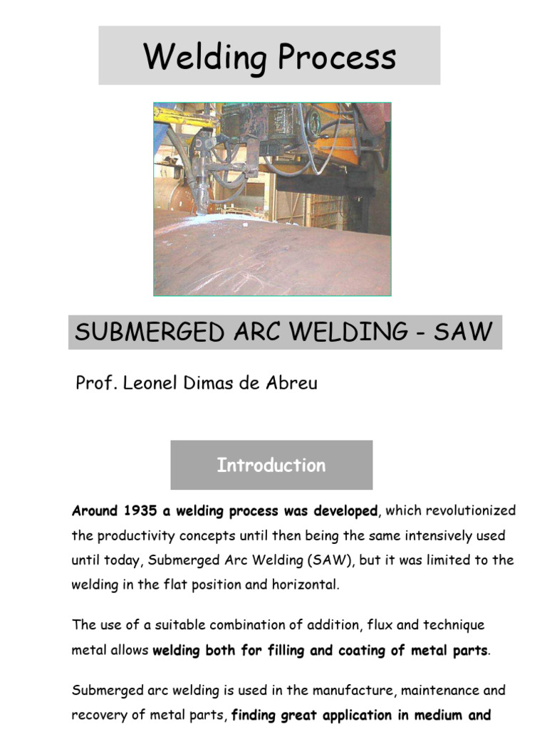 Submerged Arc Welding | PDF | Welding | Construction