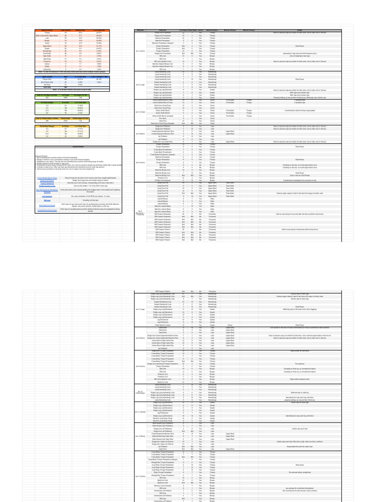 Sam Sulek's Training Data - Sheet1 | PDF | Anatomical Terms Of Motion | Arm