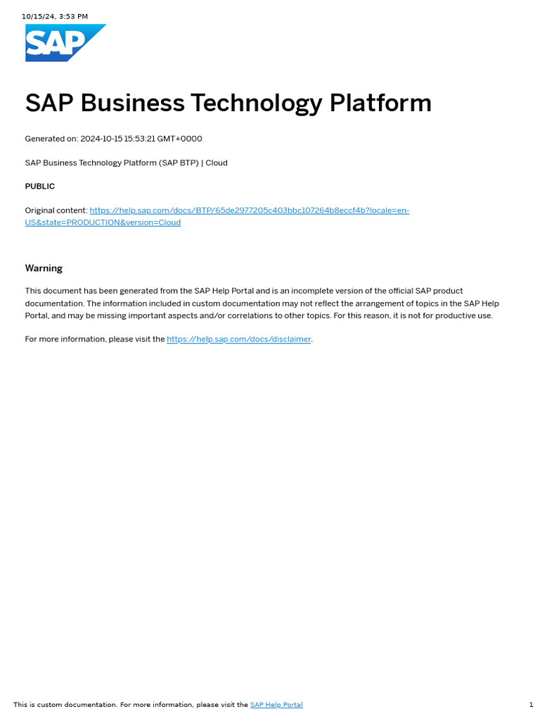 Getting Started With SAP BTP | PDF | Cloud Computing | Microsoft Azure