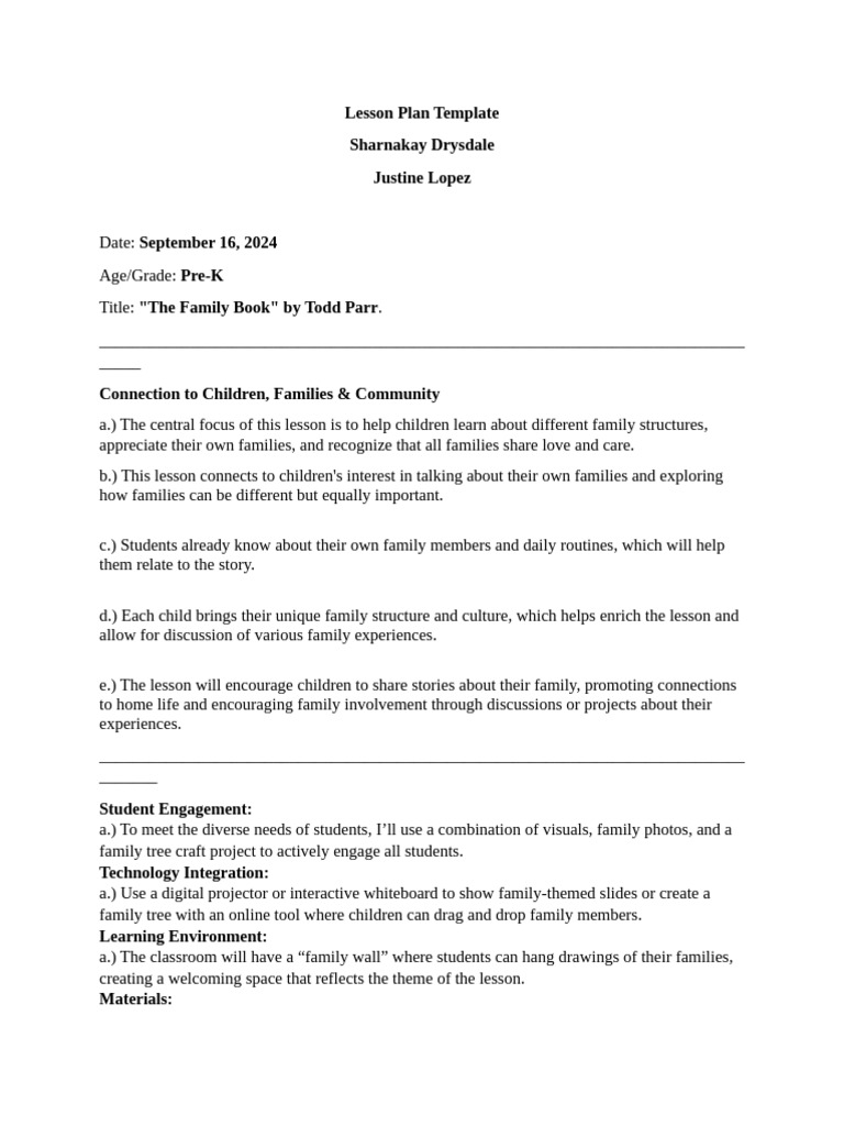 Literacy Partner Lesson Plan Green and Purple and Pink | PDF | Collage ...