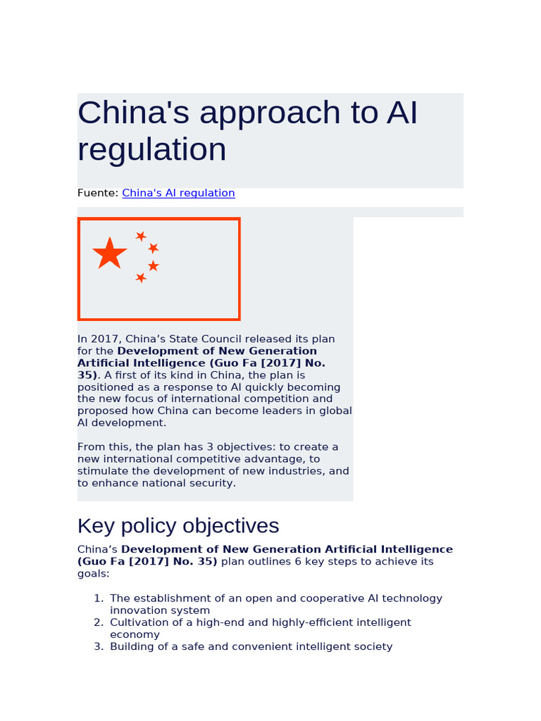 CH China Approach To AI Regulation | PDF | Artificial Intelligence ...
