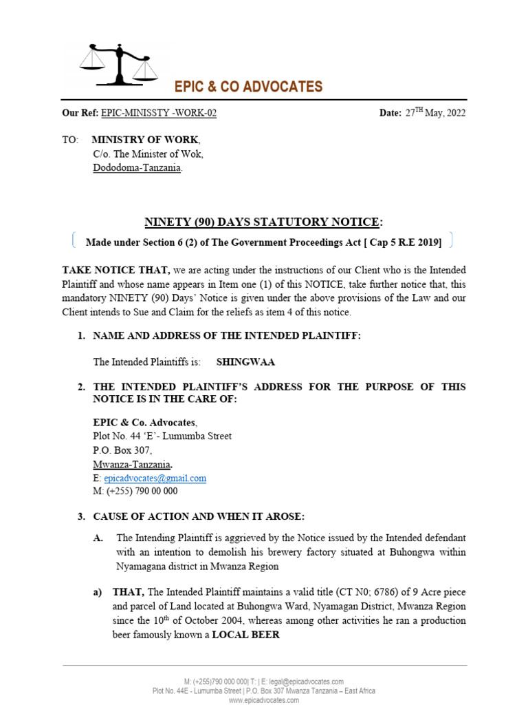 Statutory Notice | PDF | Common Law | Justice