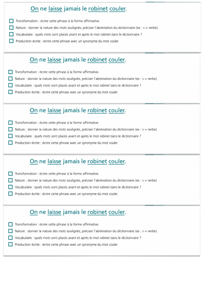 Phrase de La Semaine P2 S1 | PDF