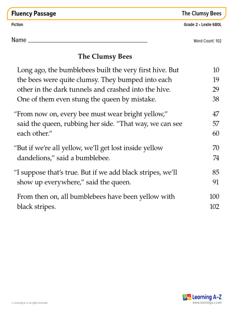 Fluency TR F K The Clumsy Bees | PDF | Writing | Hobbies