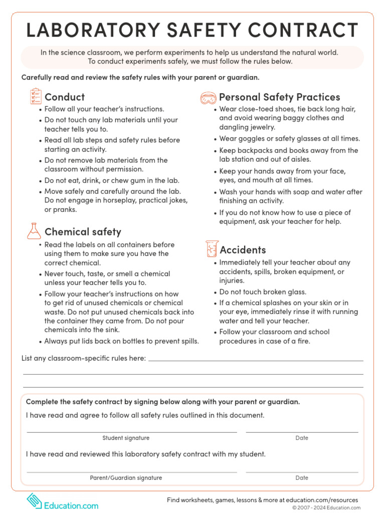 Laboratory Safety Contract | PDF | Wellness