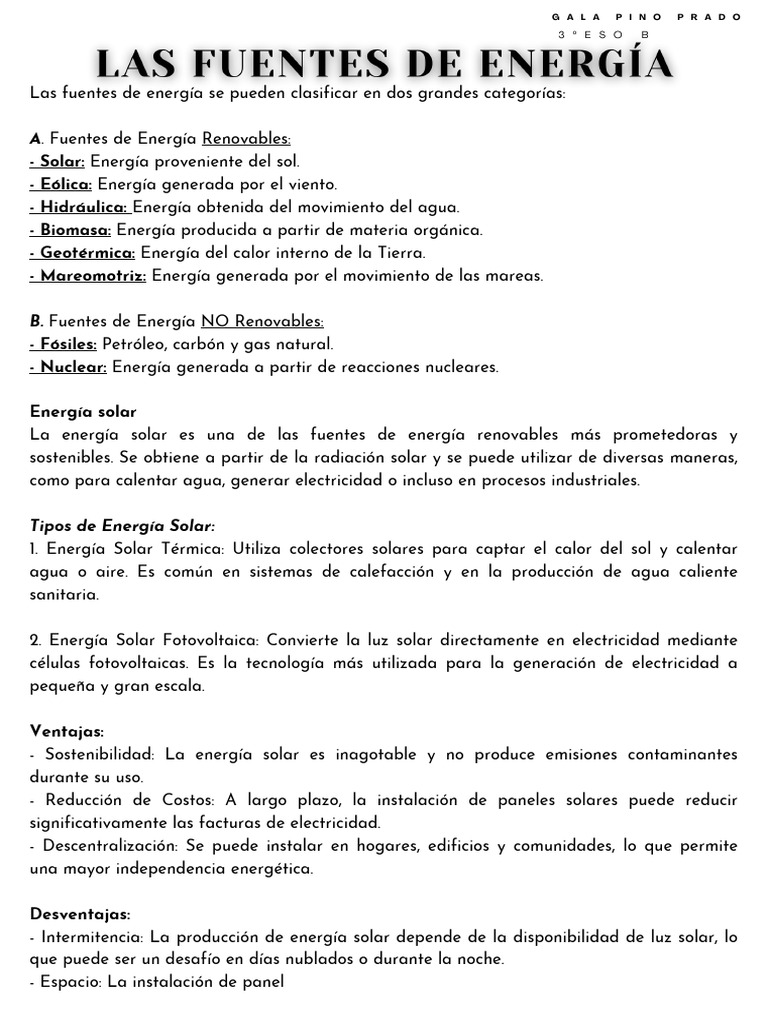 Fuentes de Energía: Renovables y No Renovables | PDF