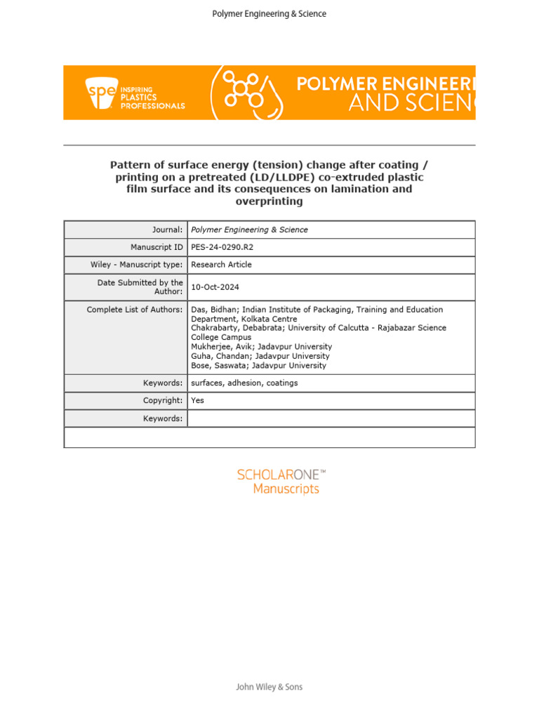 PES-24-0290.R2 - Proof - Hi - Accepted Paper - 19-10-2024 | PDF | Polyethylene | Varnish