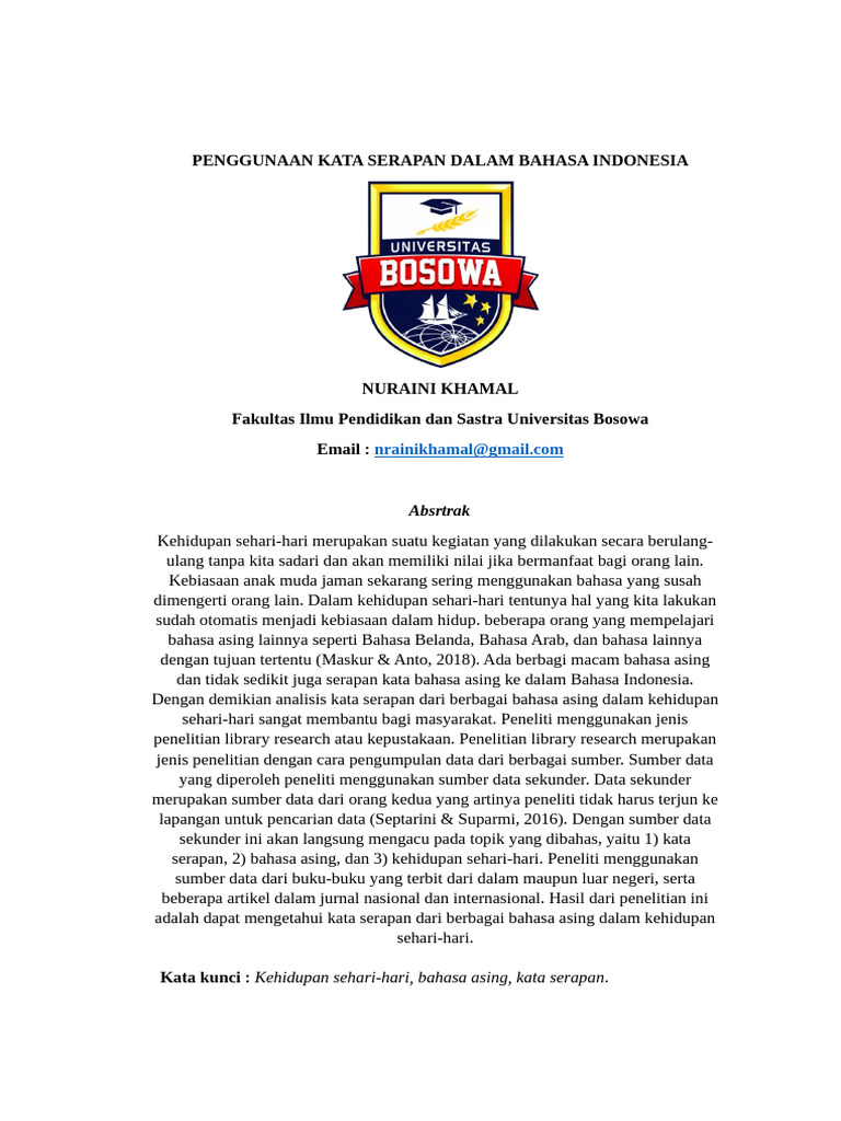 Karya Ilmiah Nuraini Khamal | PDF